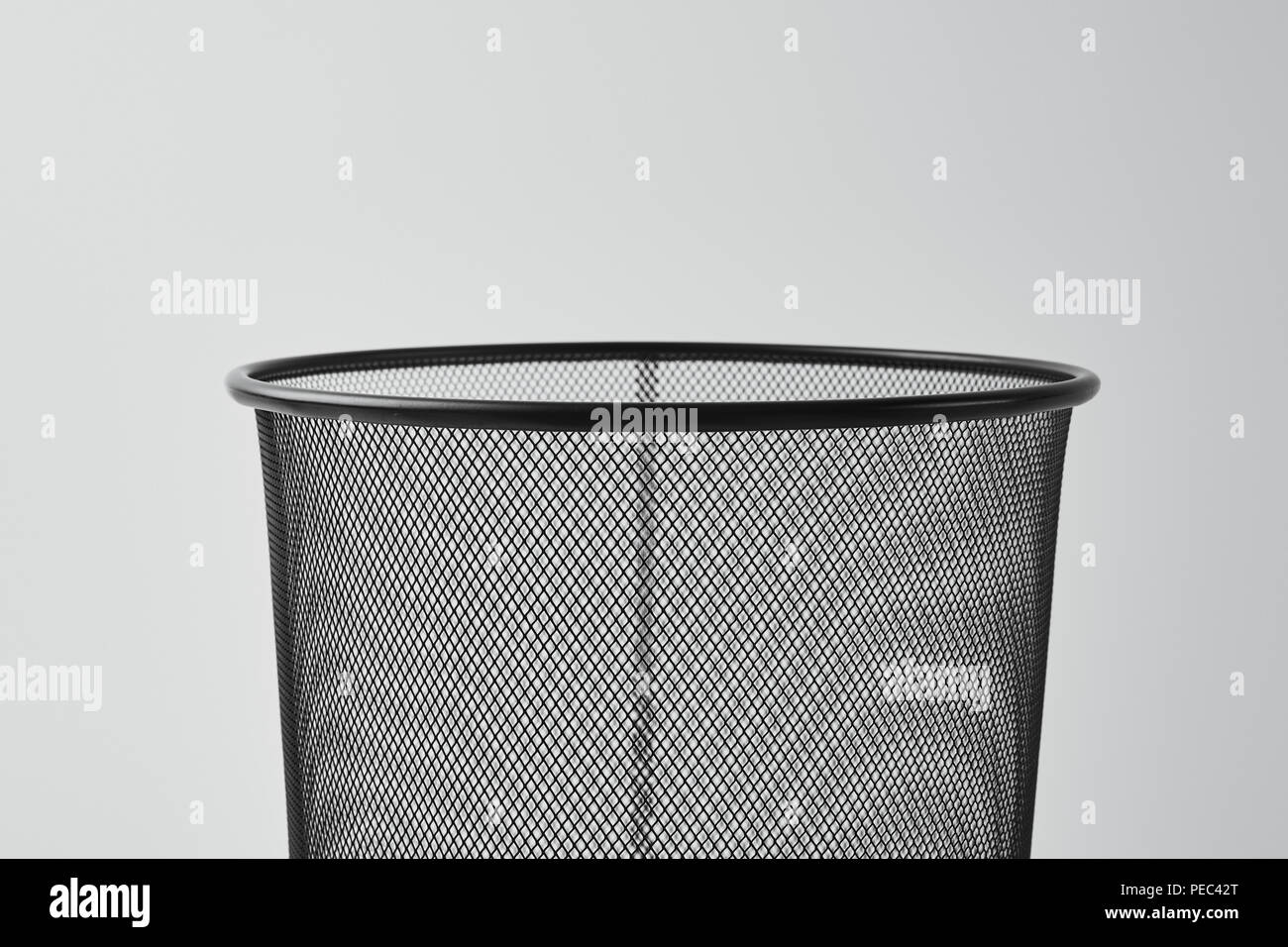 close-up shot of office trash can isolated on white Stock Photo - Alamy