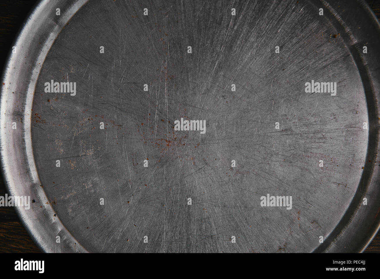 top view of empty metal kitchen tray Stock Photo - Alamy