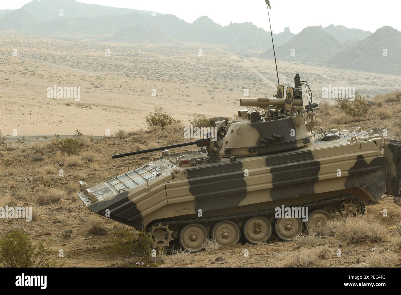 An 11th Armored Cavalry Regiment OPFOR Surrogate Vehicle (OSV) holds ...