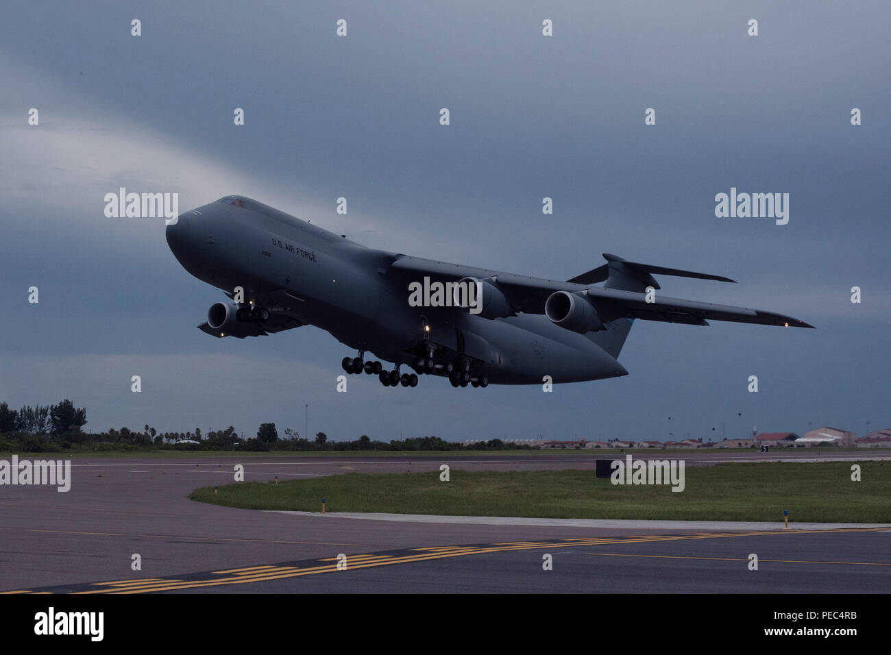 A C-5 Galaxy aircraft takes off from Patrick Air Force Base, Fla., July ...