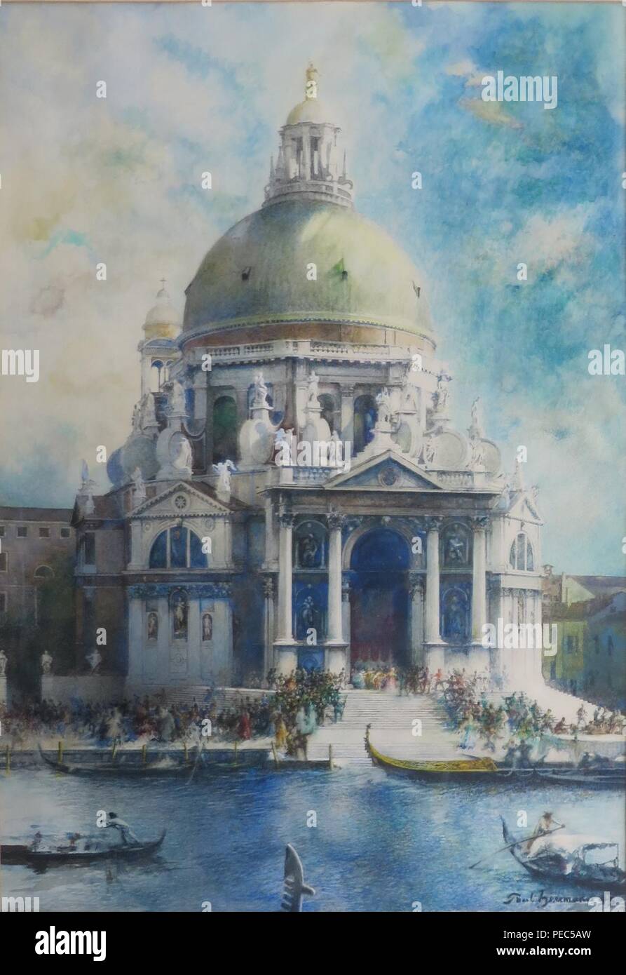 Aquarell, Maria della Salute, Venedig, 1945 Stock Photo - Alamy