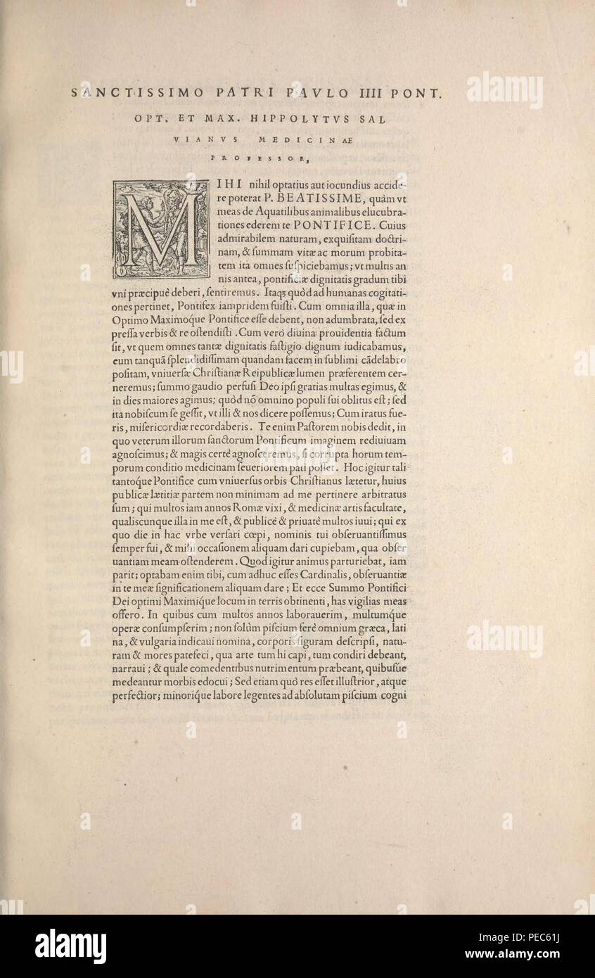 Aquatilium animalium historiae, liber primus (Page VII Stock Photo - Alamy