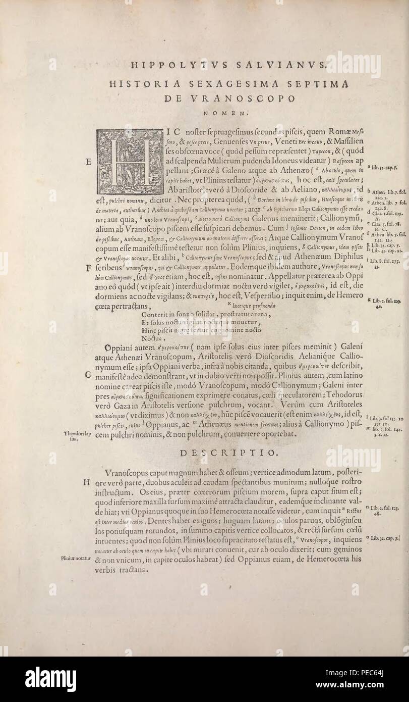 Aquatilium animalium historiae, liber primus Stock Photo - Alamy