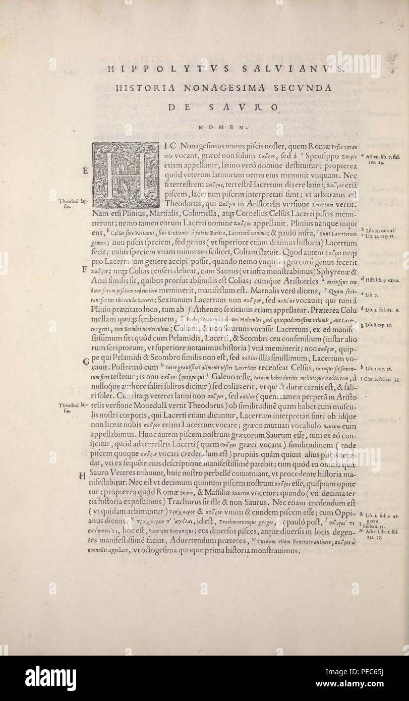 Aquatilium animalium historiae, liber primus Stock Photo - Alamy