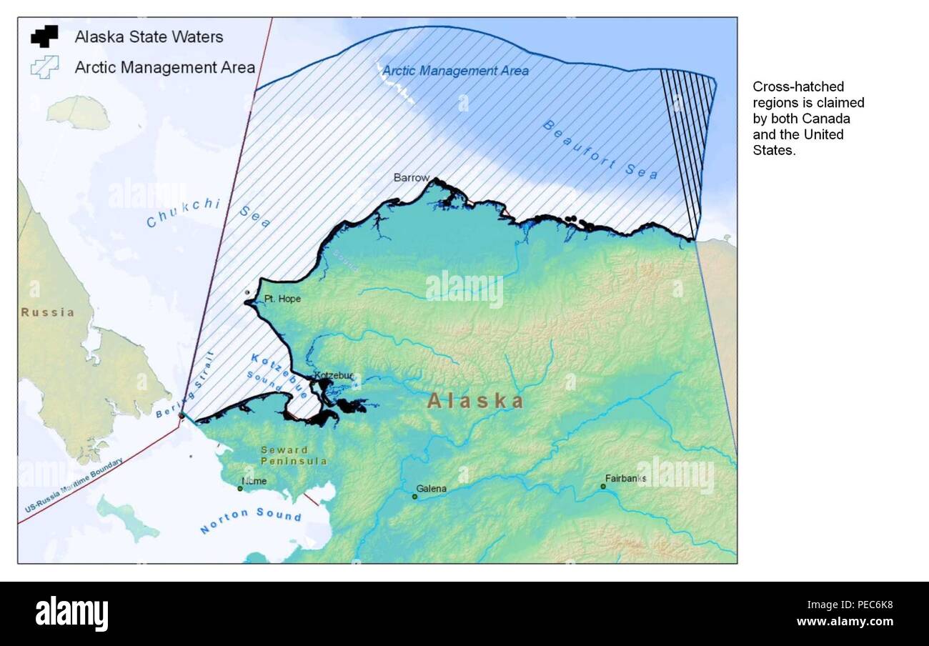 Arctic management area and disputed waters Stock Photo - Alamy