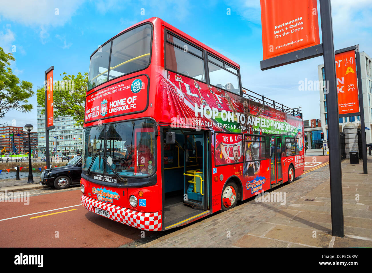 LIVERPOOL, UK - MAY 17 2018: LFC City Explorer is a sightseeing ...