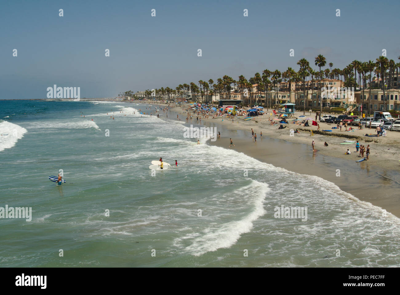 Beach in Oceanside, CA taken from the pier Stock Photo - Alamy