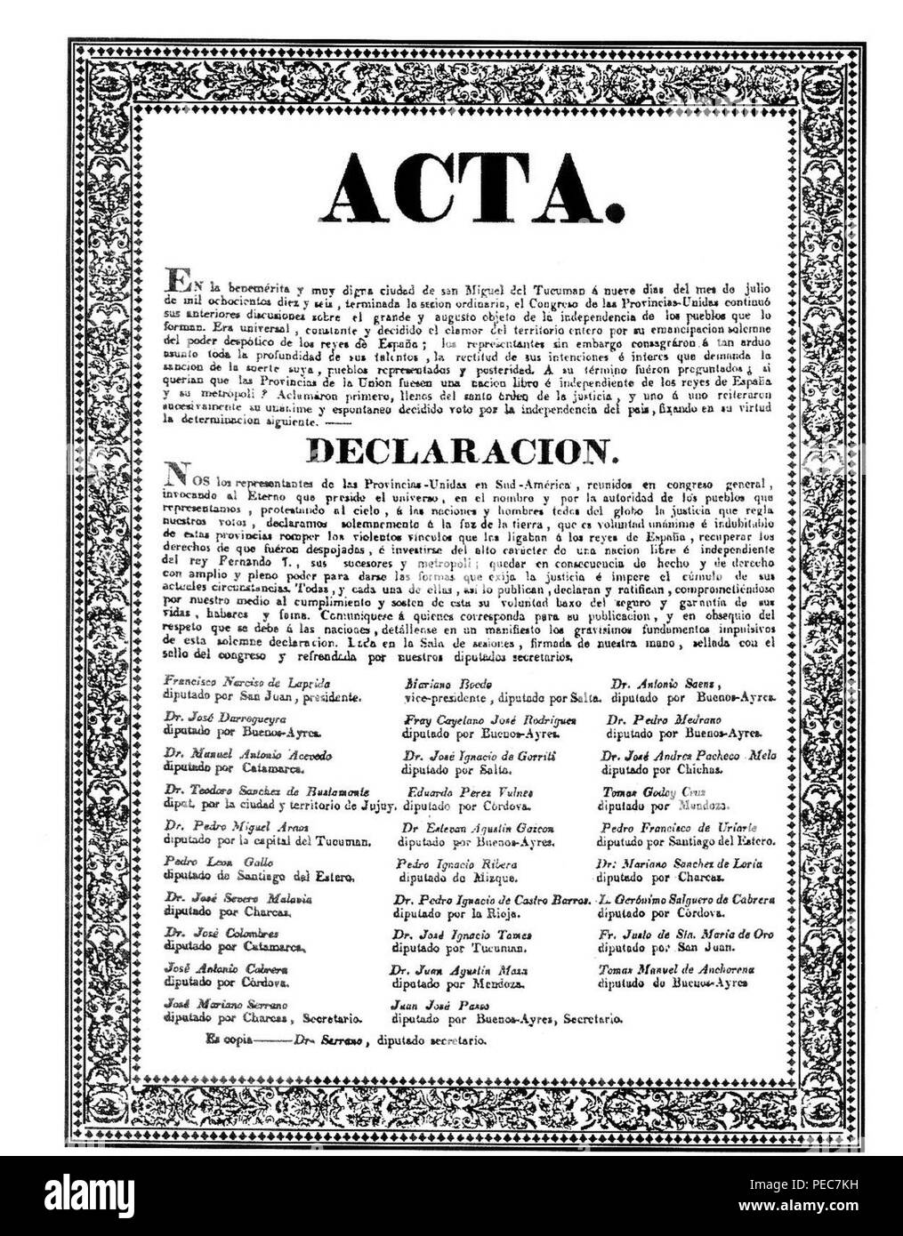 Acta de independencia hi-res stock photography and images - Alamy
