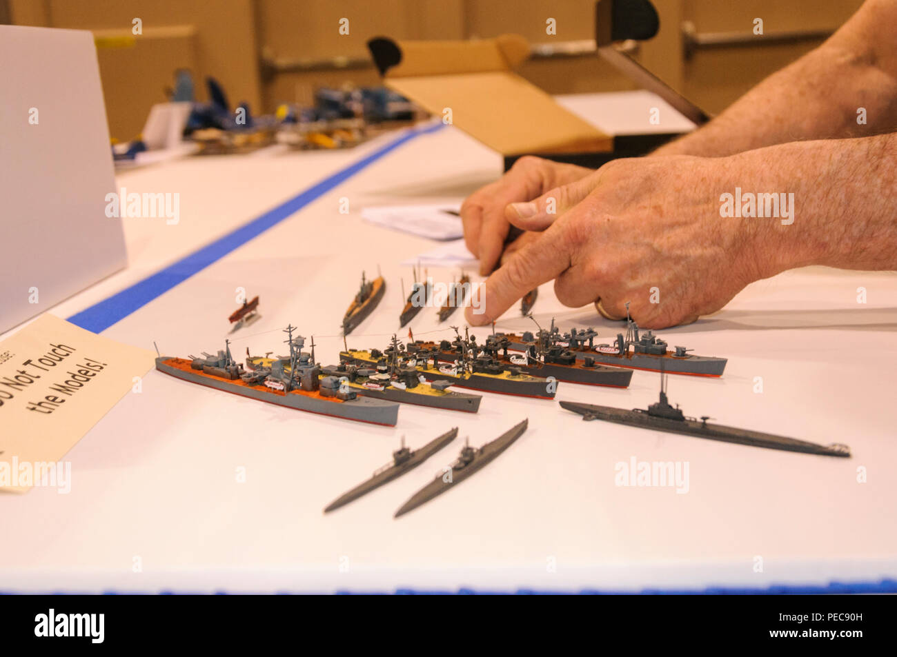 Craftsman and hobbyist displays his model ships at the 2018 Modeling ...