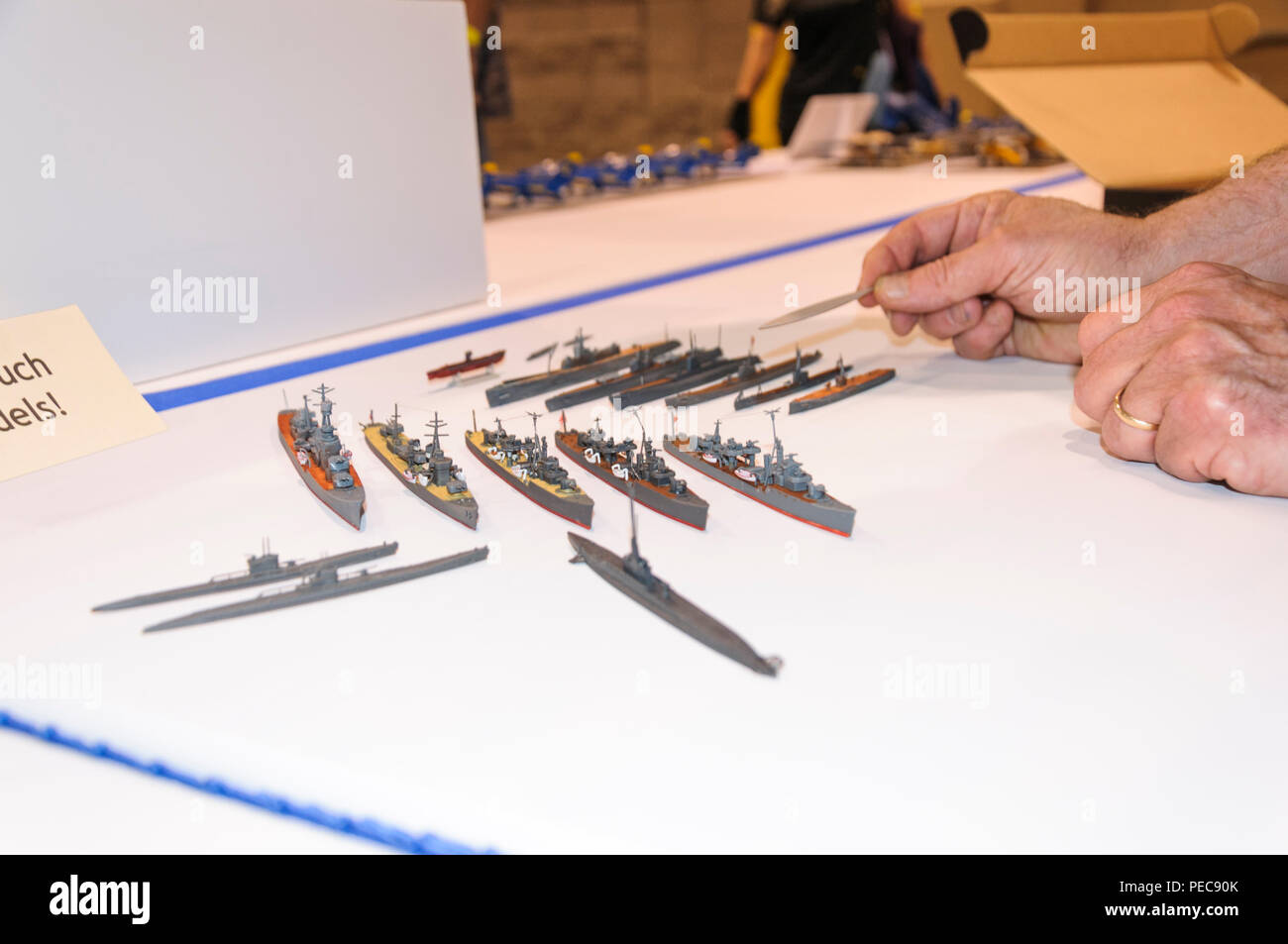 Craftsman and hobbyist displays his model ships at the 2018 Modeling ...