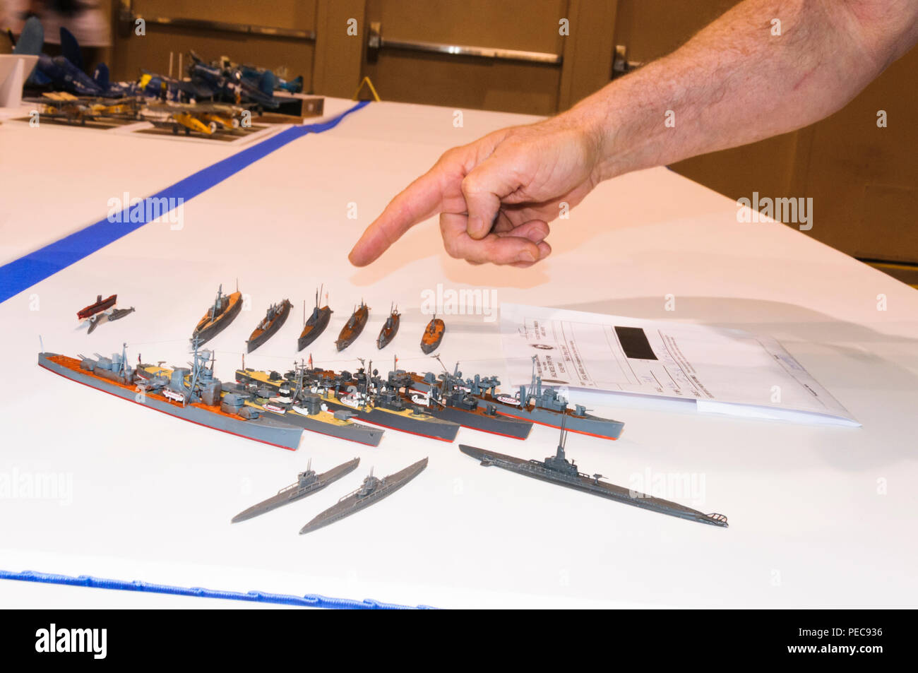 Craftsman and hobbyist displays his model ships at the 2018 Modeling ...