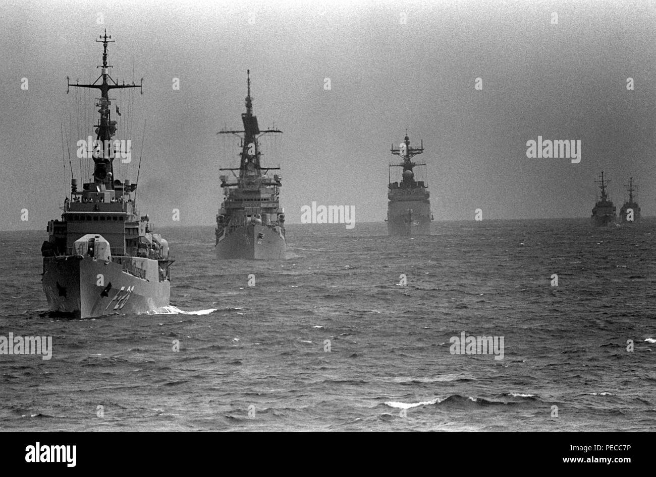 ARV Almirante García (F-26), USS Macdonough (DDG-39) and USS Thorn (DD ...