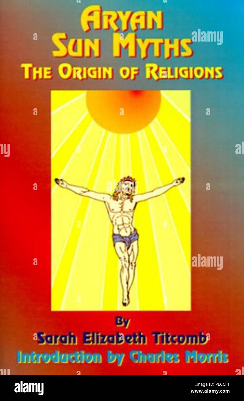 Aryan Sun-myths the Origin of Religions cover Stock Photo - Alamy