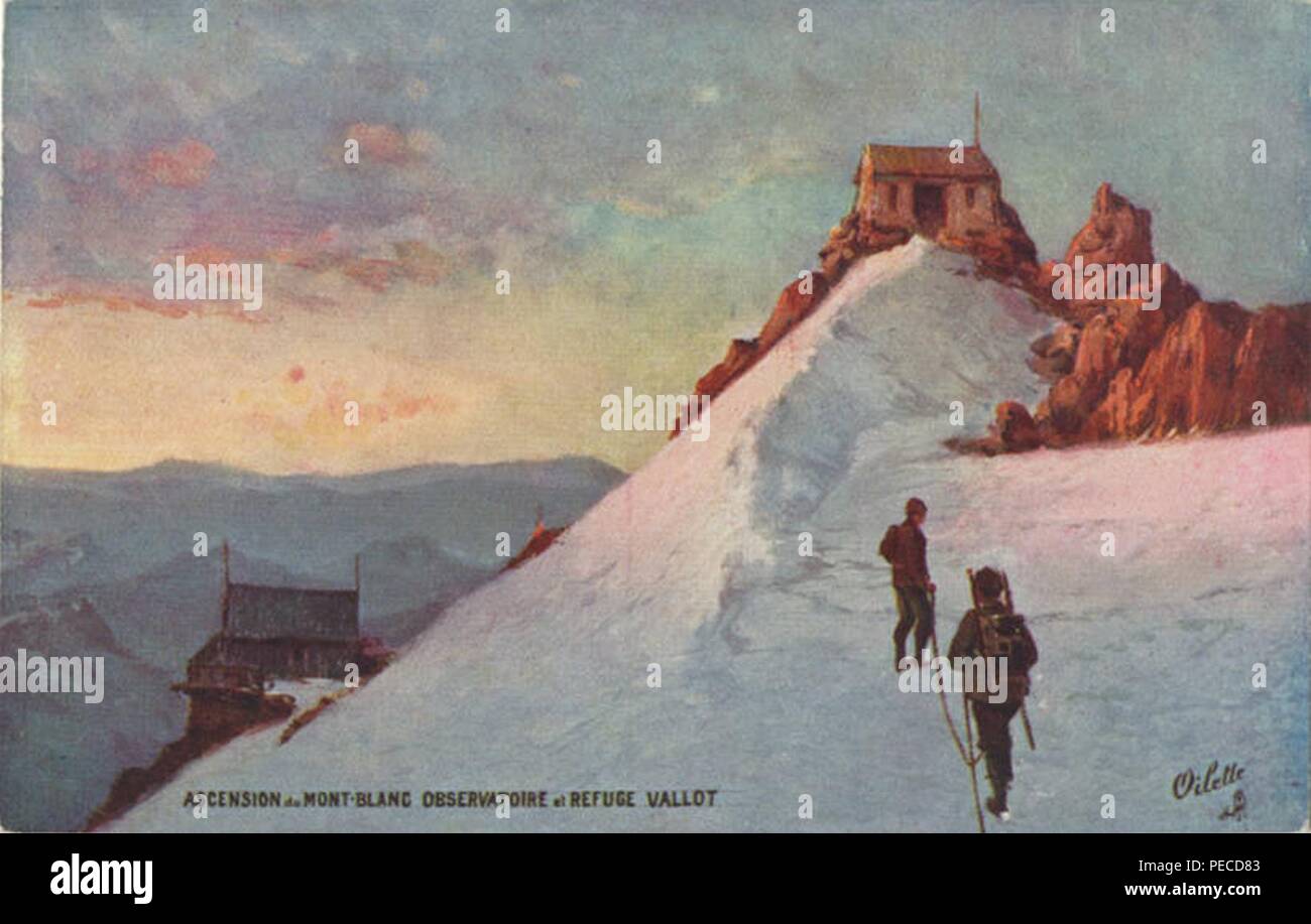 Ascension du Mont-Blanc Observatorie et Refuge Vallot. (105-14 Stock ...