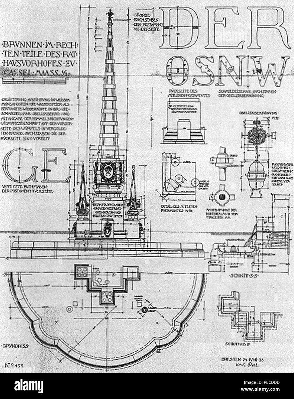 Aschrottbrunnen Roth plan Stock Photo - Alamy