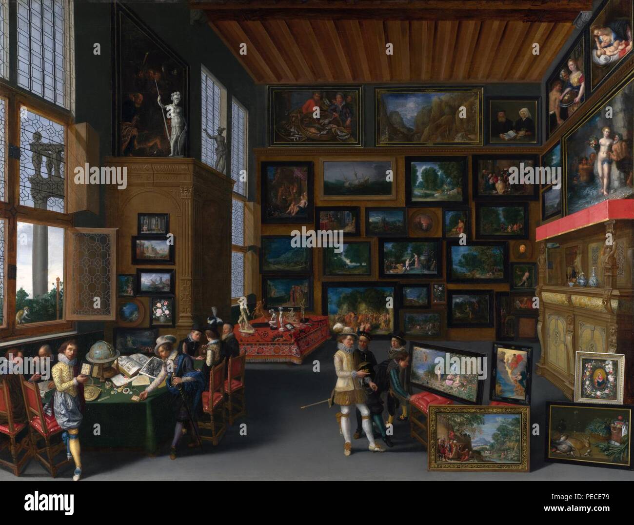 Cognoscenti in a room hung with pictures hi-res stock photography and ...