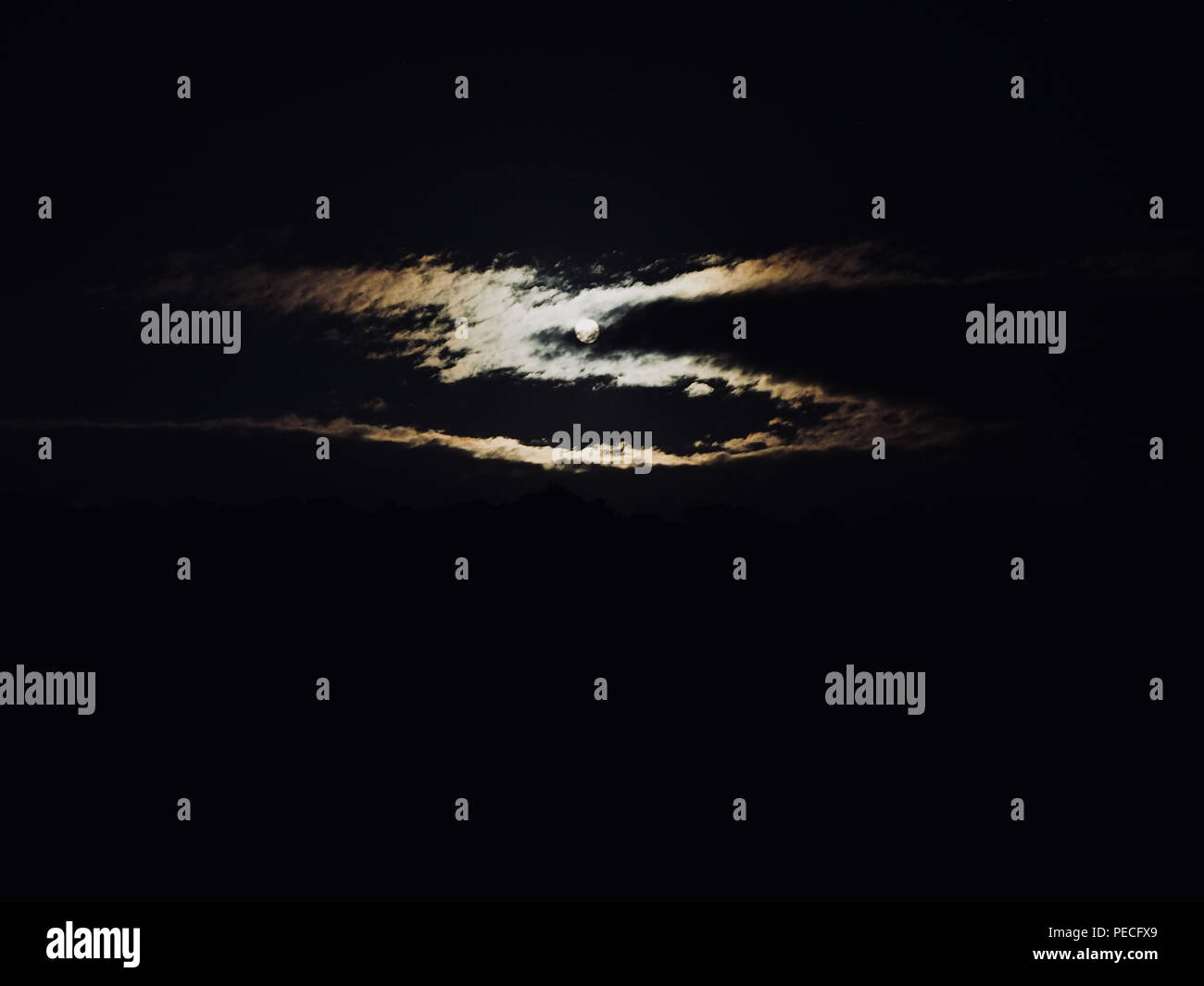 Moonlight and starlight in the night sky seen in Korea Stock Photo - Alamy