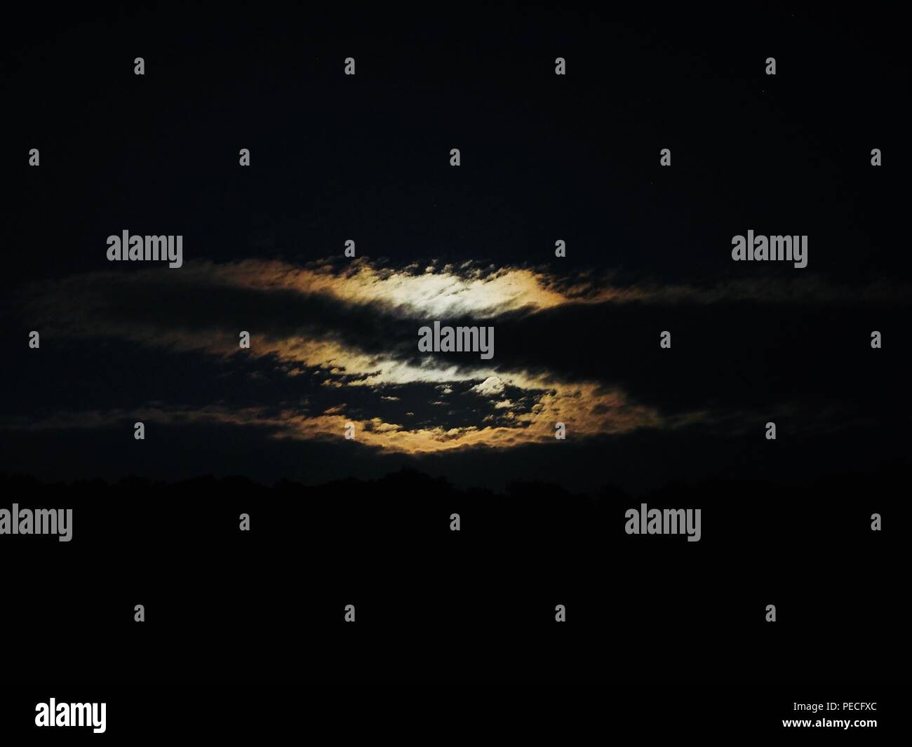 Moonlight and starlight in the night sky seen in Korea Stock Photo - Alamy