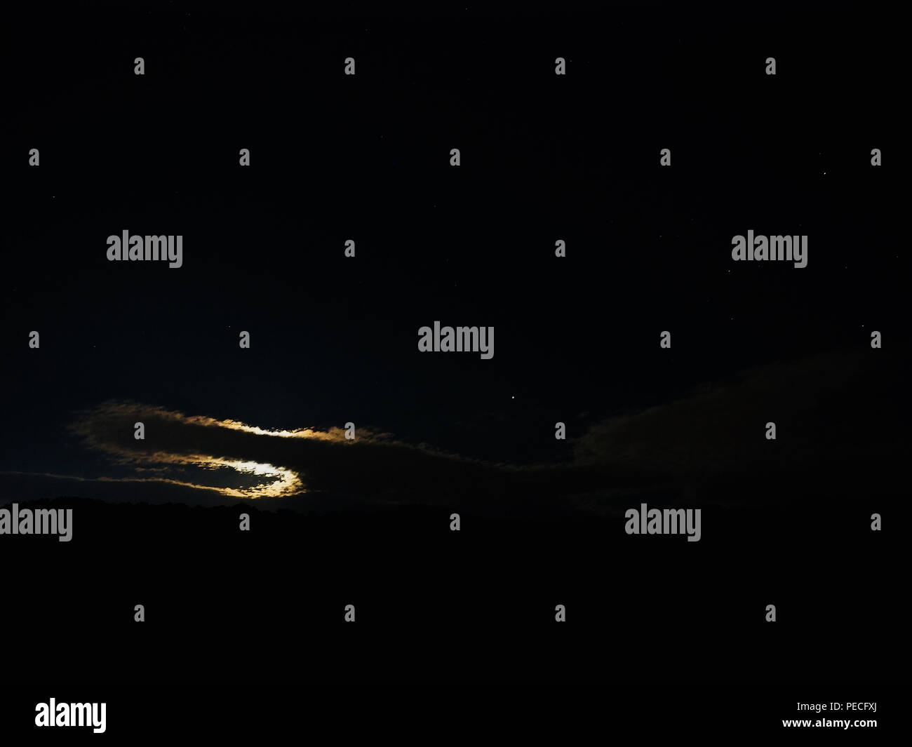 Moonlight and starlight in the night sky seen in Korea Stock Photo - Alamy