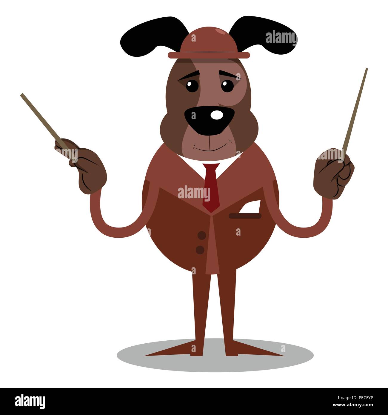 Cartoon vector illustrated business dog orchestra conductor Stock ...