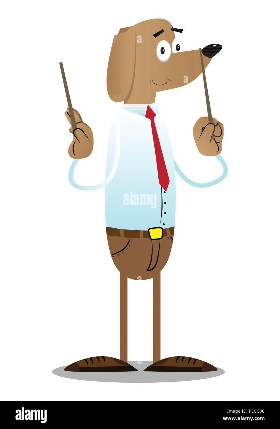 Cartoon vector illustrated business dog orchestra conductor Stock ...