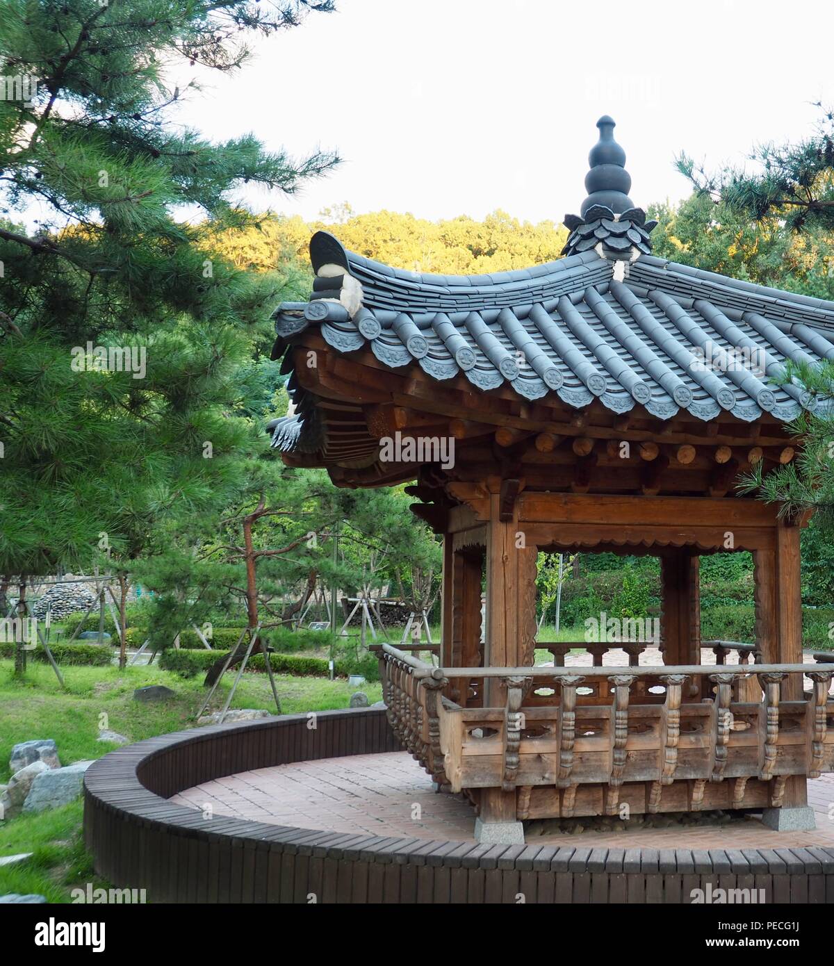 Palgakjeong, Traditional resting building in Korea Stock Photo - Alamy