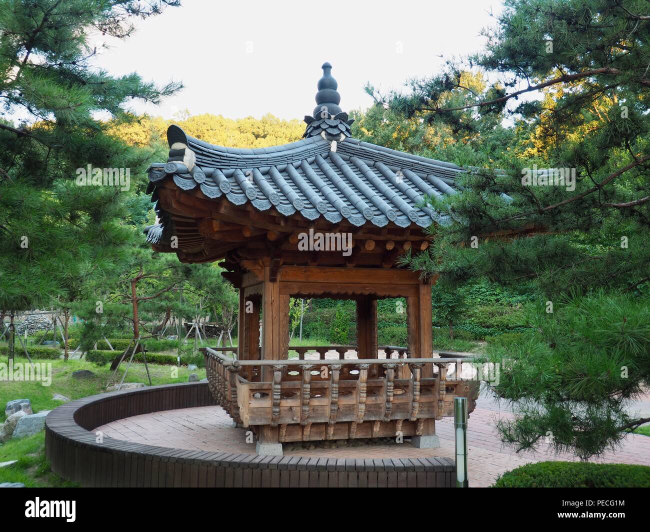 Palgakjeong, Traditional resting building in Korea Stock Photo - Alamy