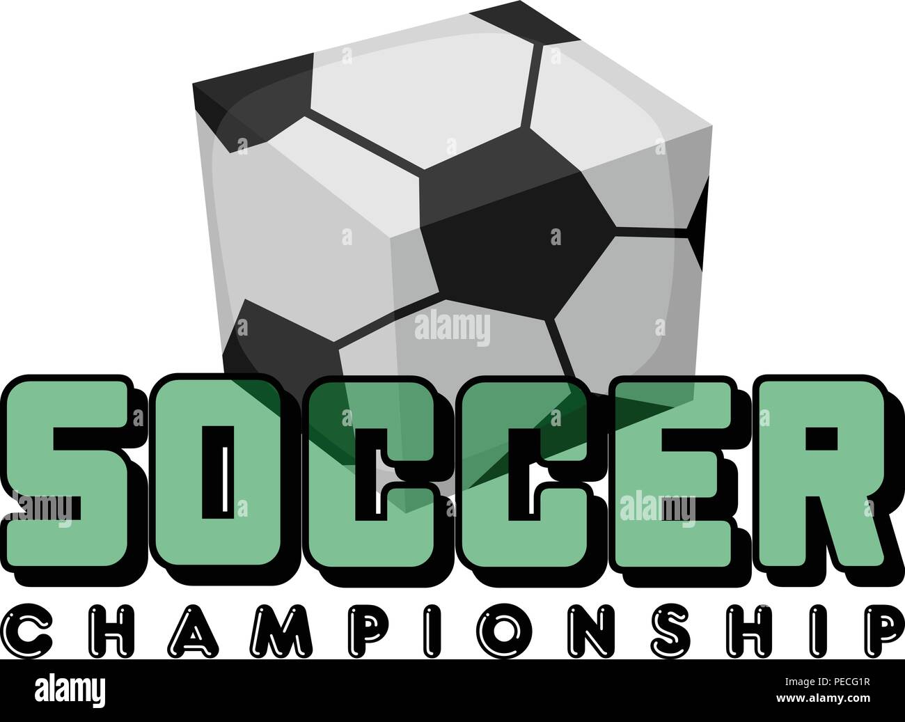 square soccer ball isometric theme vector art logo Stock Vector Image ...