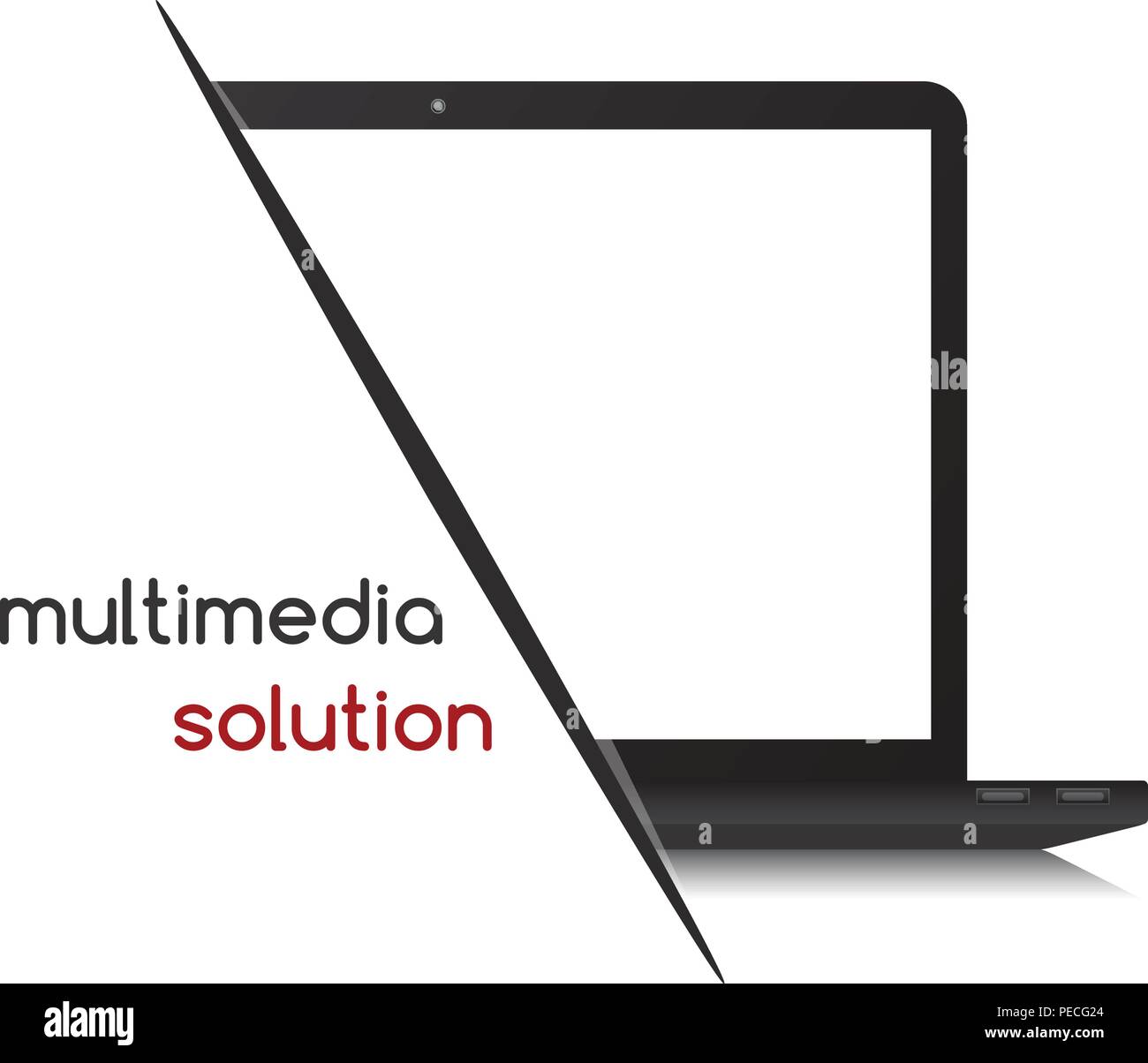 notebook laptop solution technology network vector art Stock Vector ...