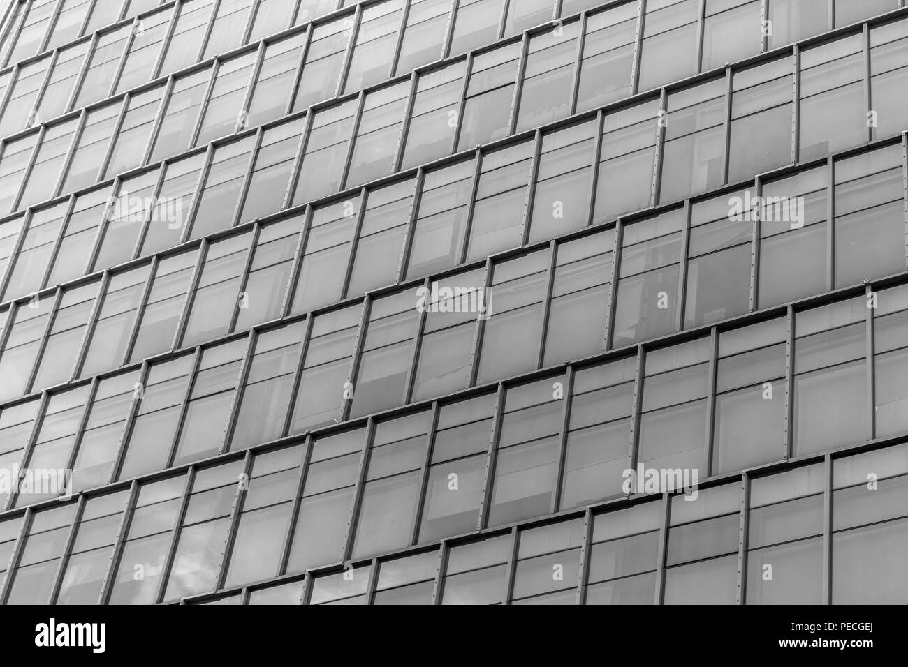 windows of commercial building in Hong Kong with B&W color Stock Photo ...