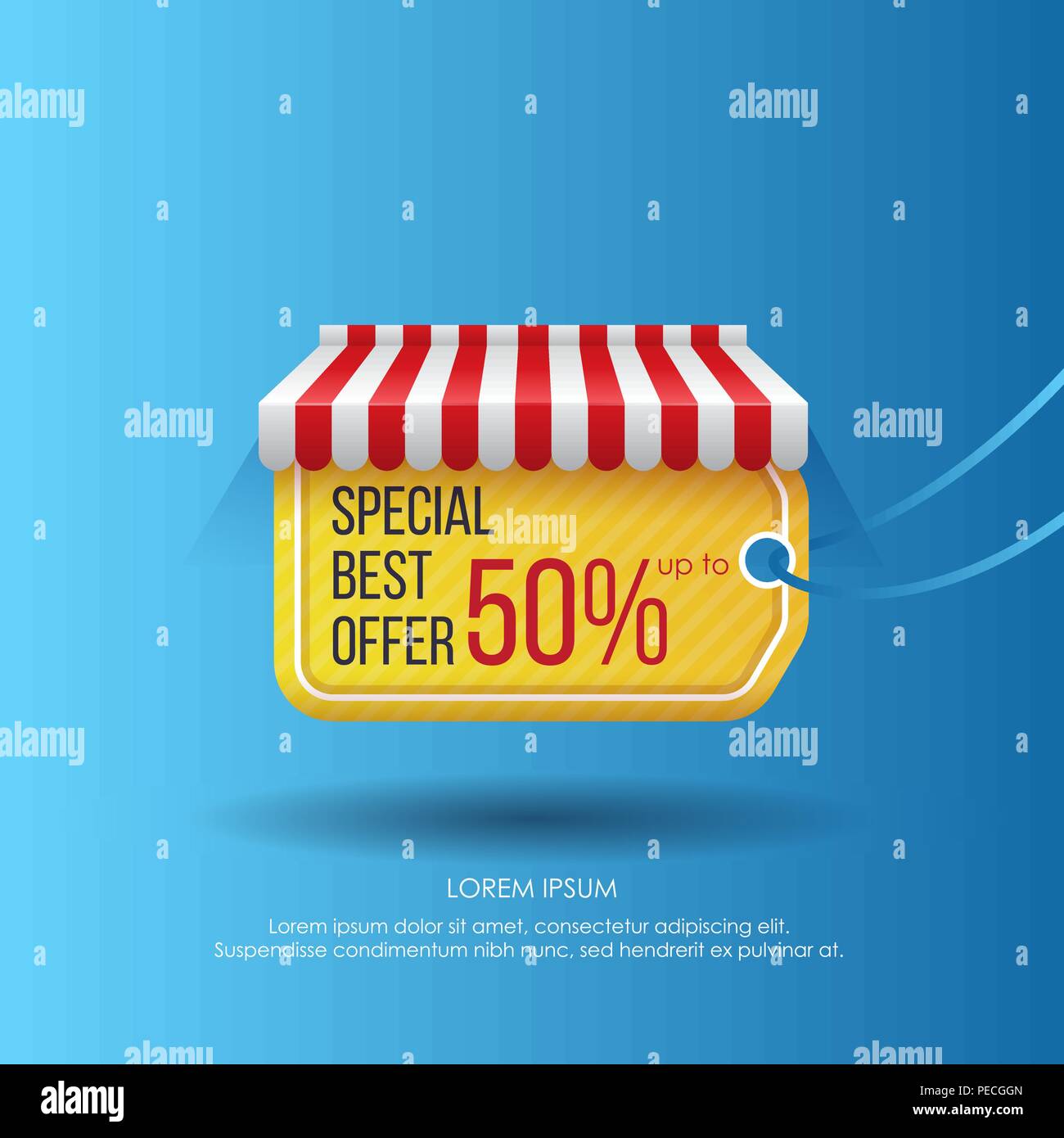 Creative modern design of advertisement with tag showing best offer of ...