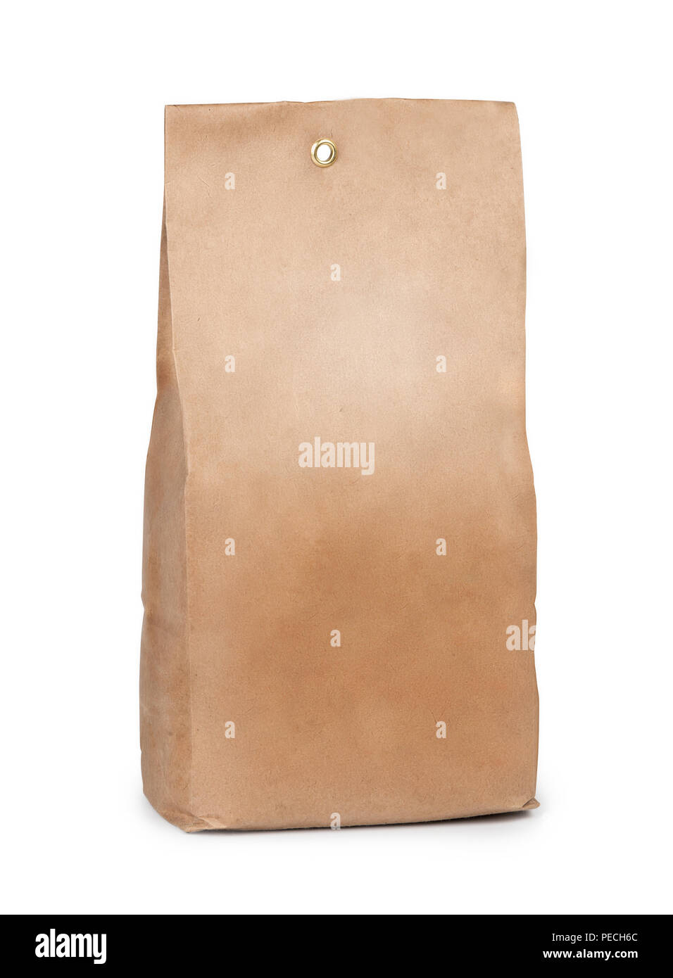 Brown paper bag isolated on white background with clipping path Stock ...