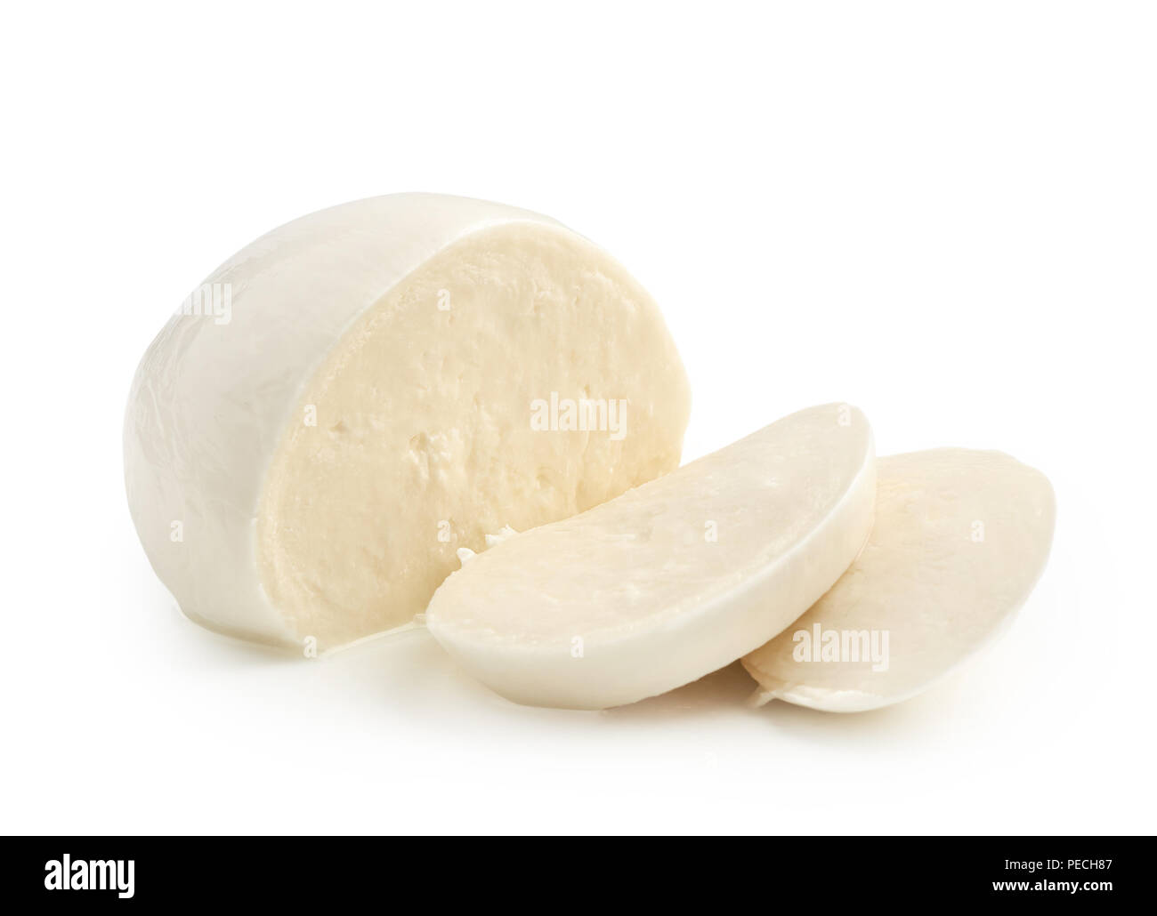 Sliced Mozzarella Buffalo isolated on white background Stock Photo - Alamy