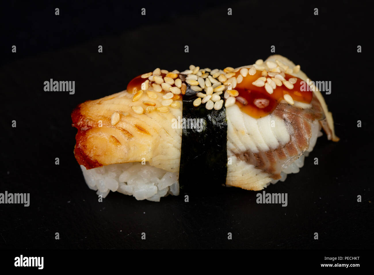 Japanese cold sushi with eel Stock Photo - Alamy