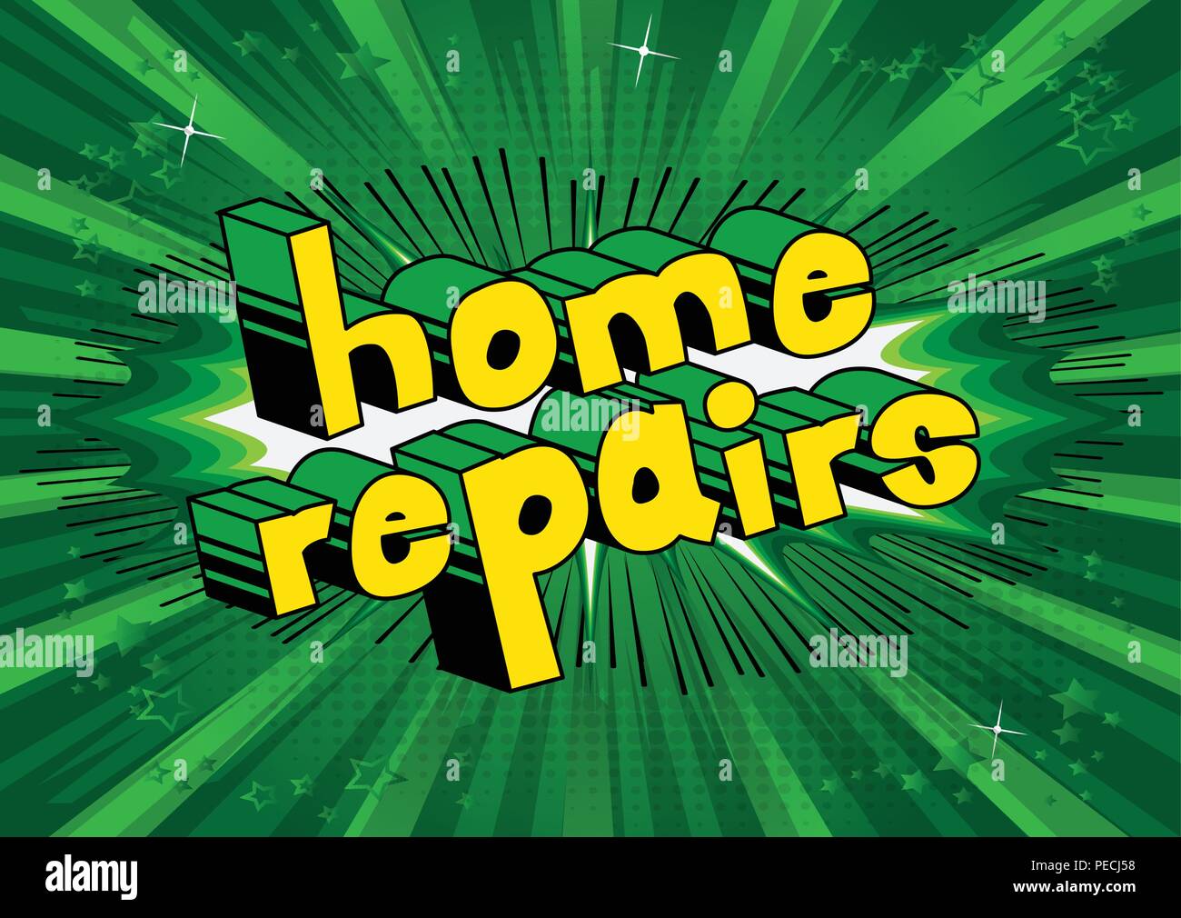 Home Repairs - Vector illustrated comic book style phrase Stock Vector ...
