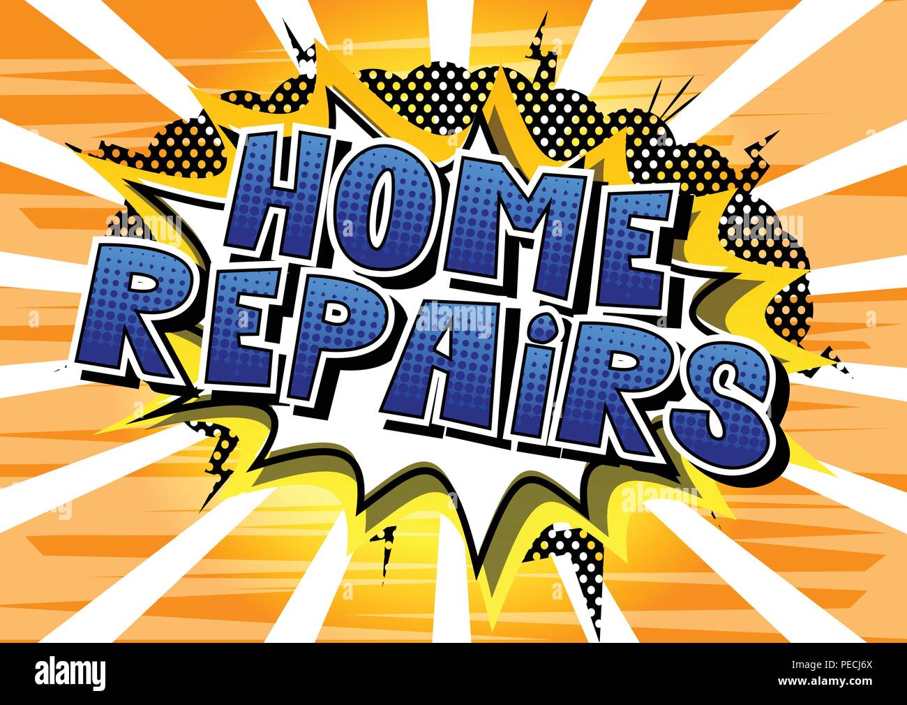 Home Repairs - Vector illustrated comic book style phrase Stock Vector ...