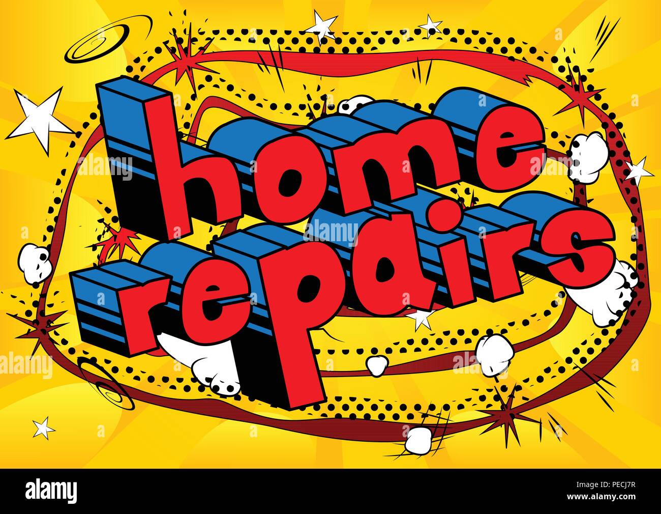 Home Repairs - Vector illustrated comic book style phrase Stock Vector ...
