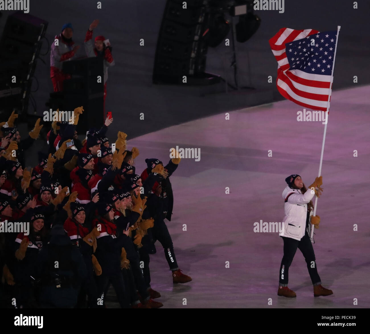 American Olympic team marched into the PyeongChang 2018 Olympics ...
