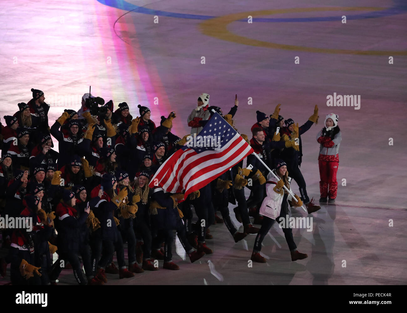 American Olympic team marched into the PyeongChang 2018 Olympics ...