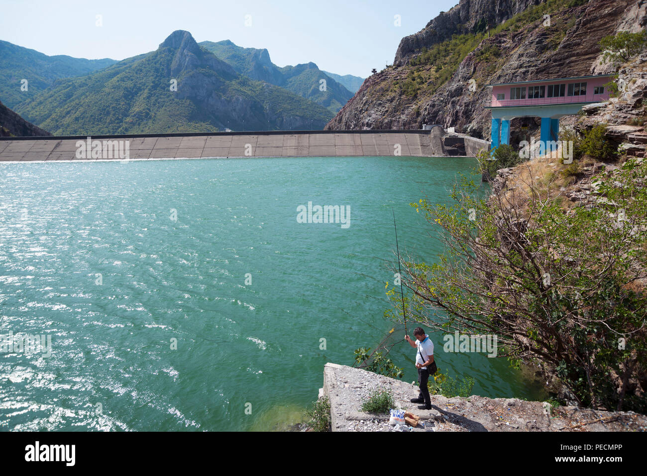 Dam, Komani lake, river Drin, Albania Stock Photo - Alamy