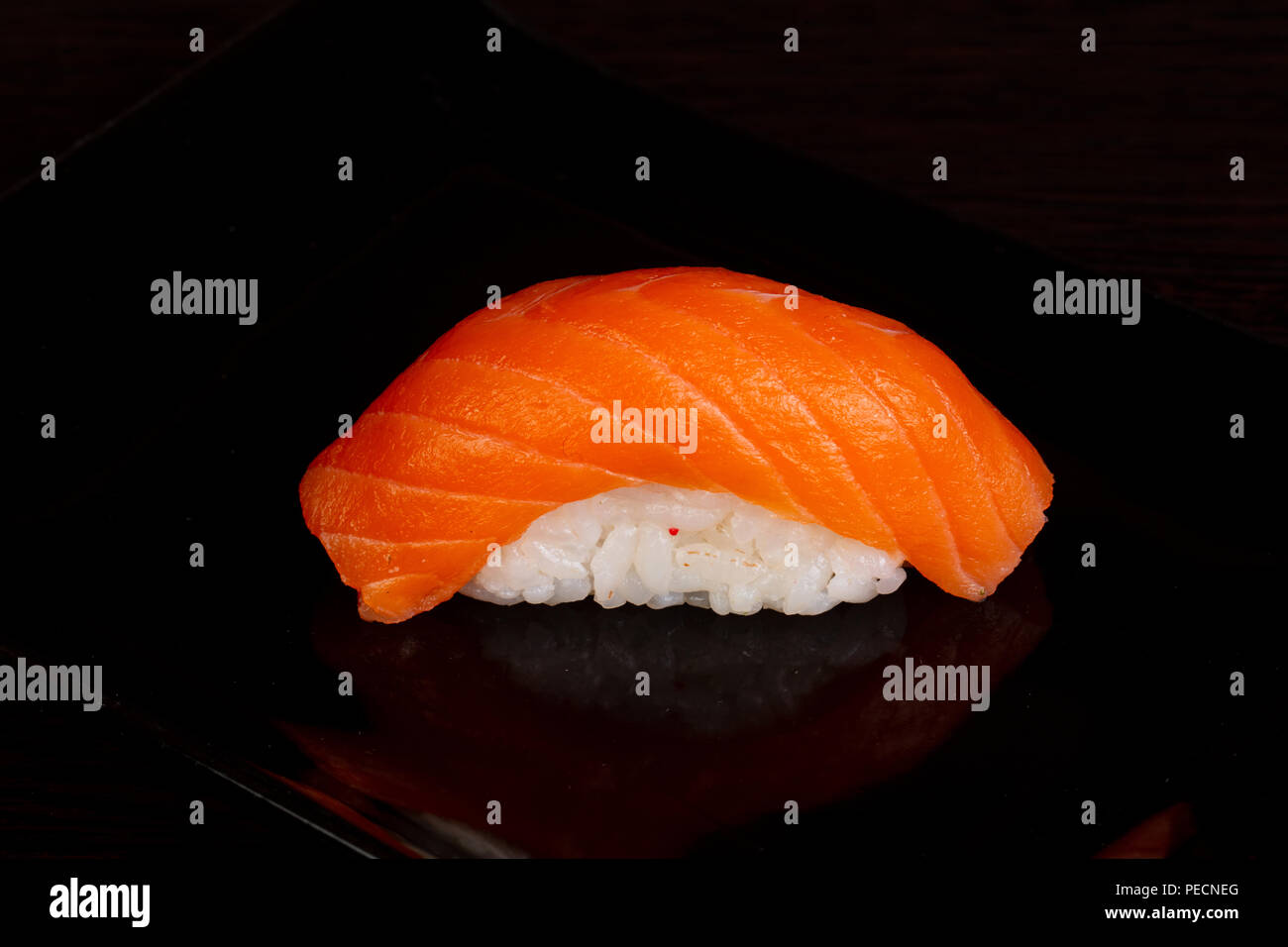 Japanese cold Sushi with salmon Stock Photo - Alamy