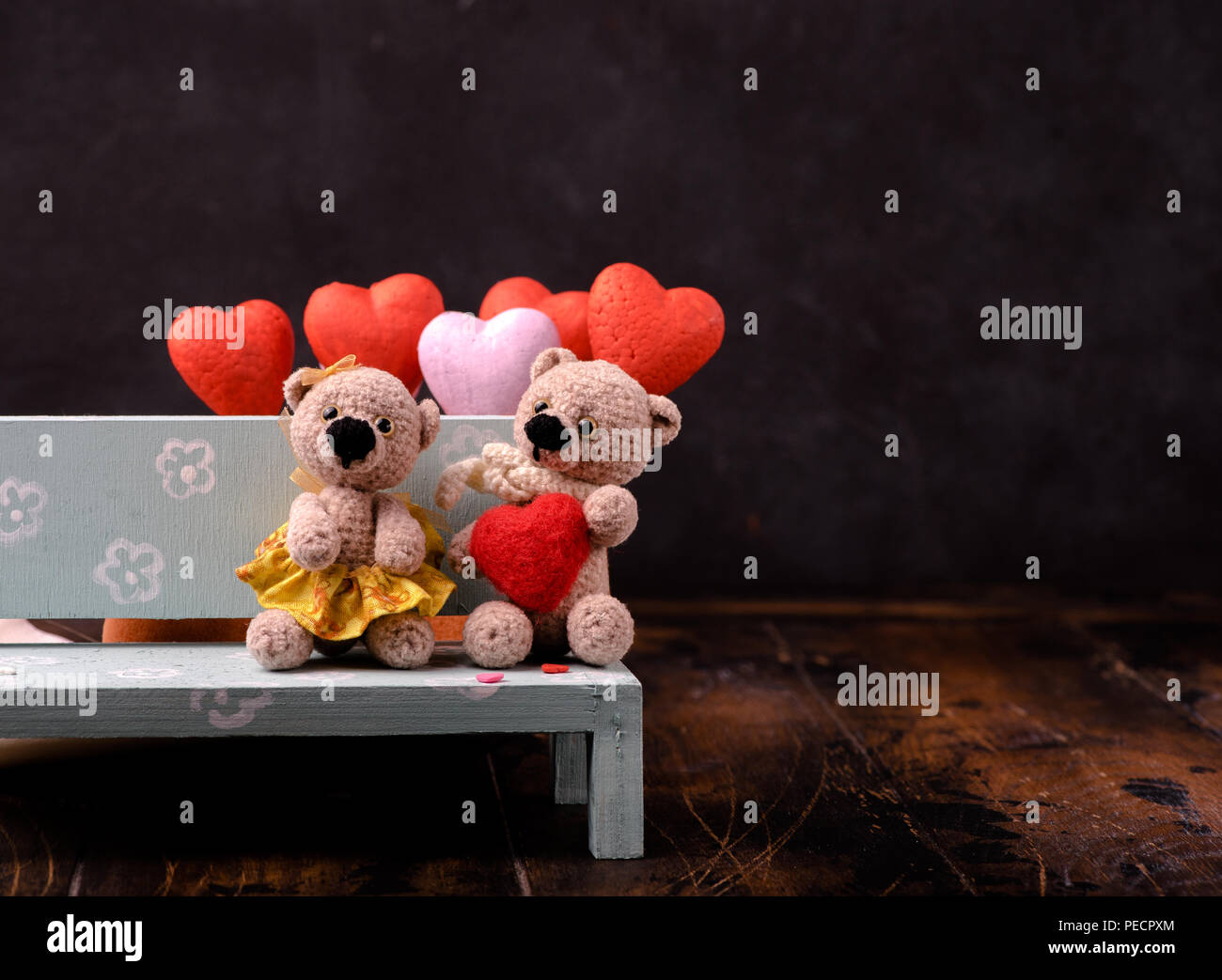 Valentines Day. Love heart. Paris. Couple Teddy Bears. Handmade toys ...