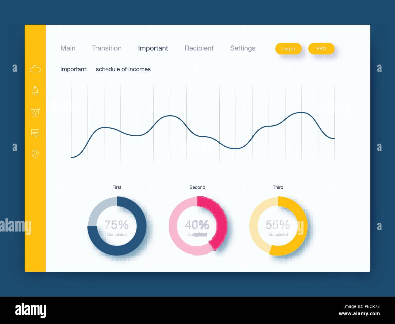 Dashboard infographic template with modern UI design Stock Vector Image ...