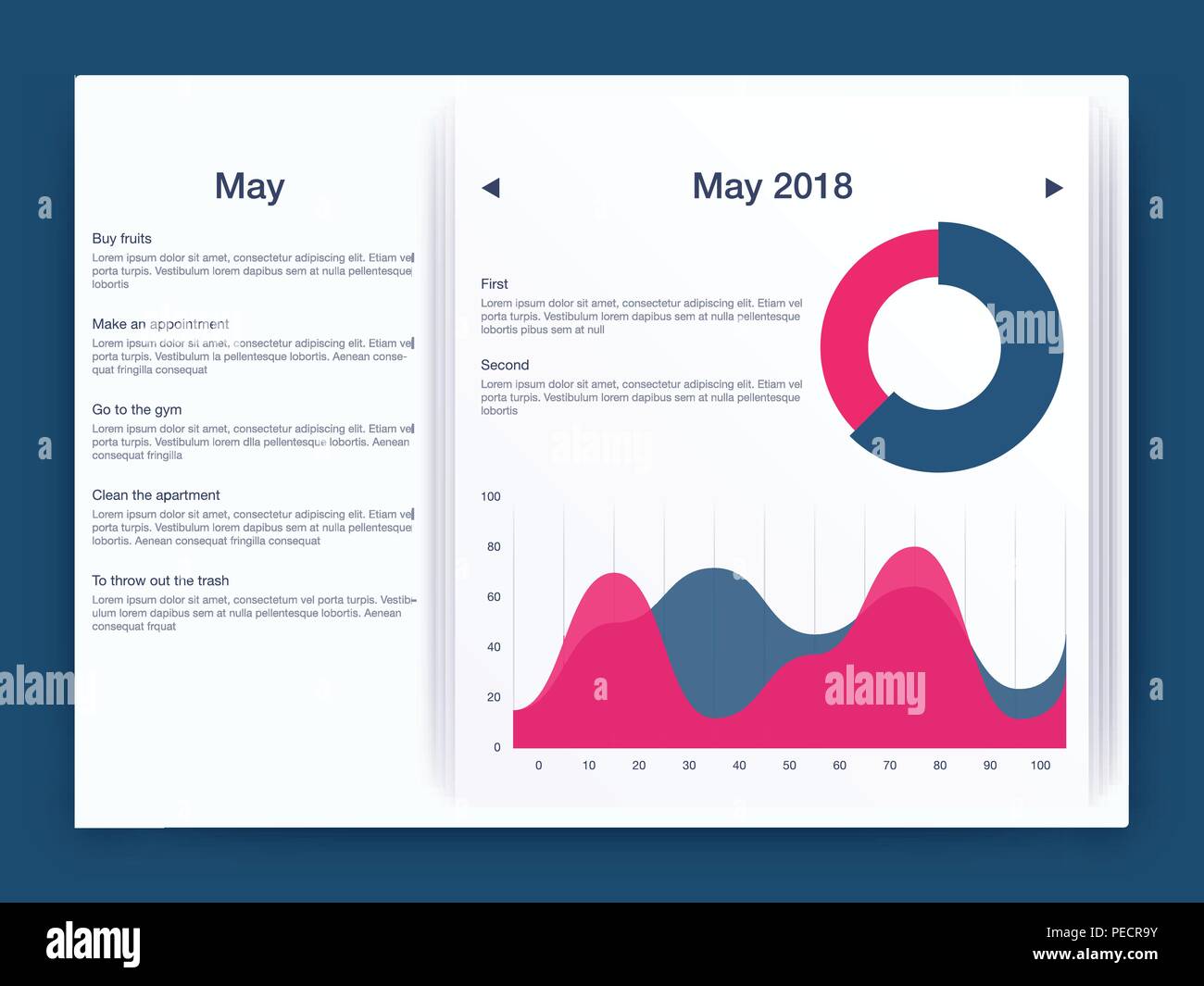 Dashboard infographic template with modern UI design Stock Vector Image ...