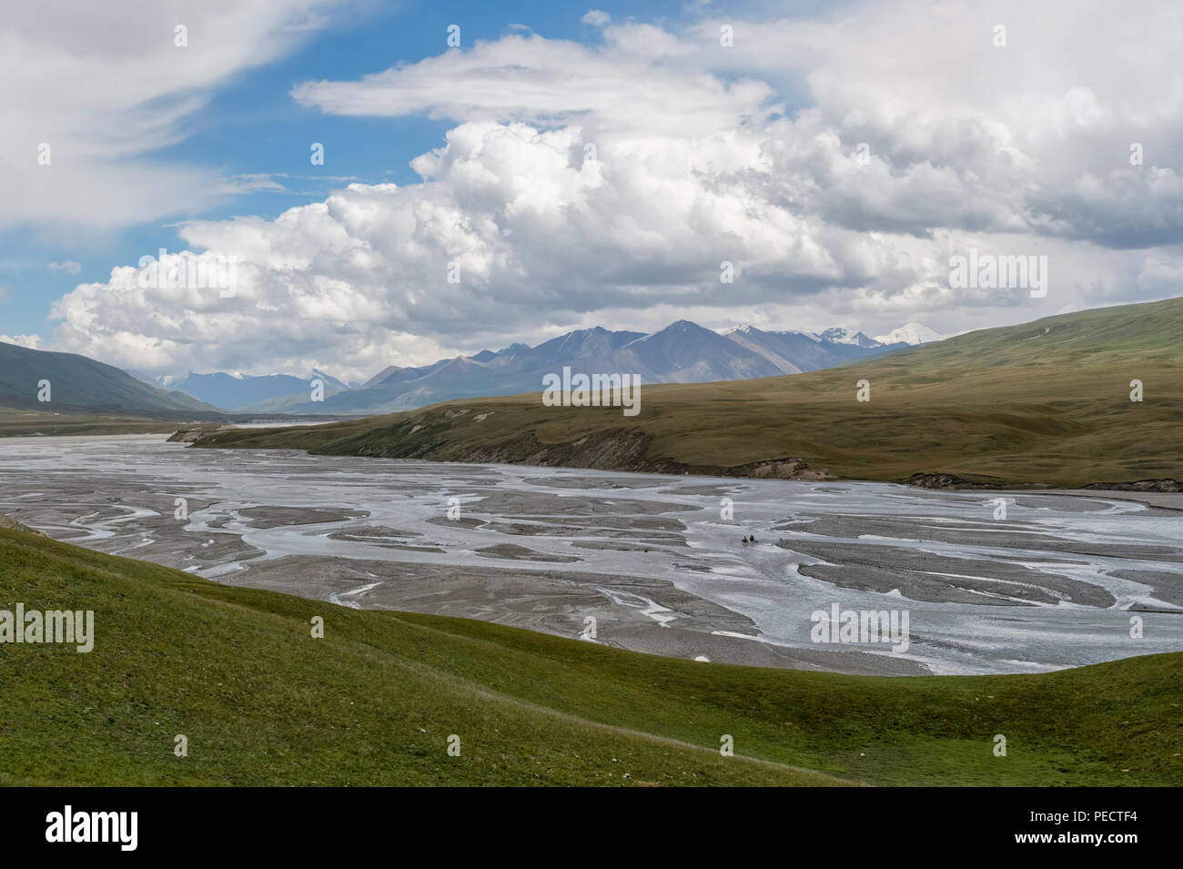 River in the Sary Jaz valley, Issyk Kul region, Kyrgyzstan Stock Photo ...
