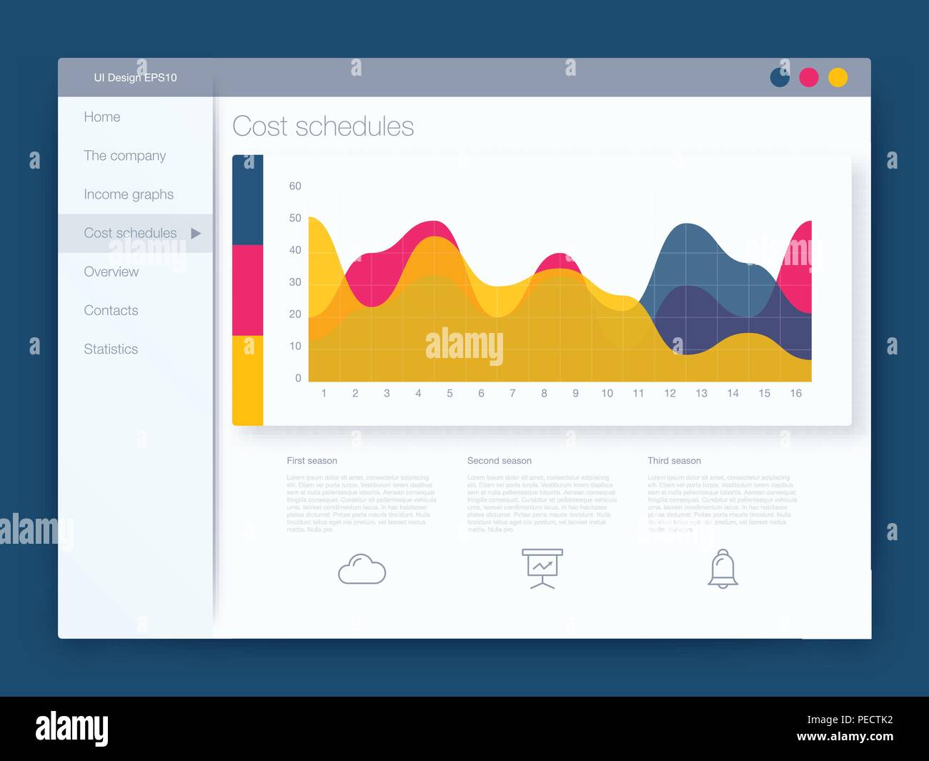 Dashboard infographic template with modern UI design Stock Vector Image ...
