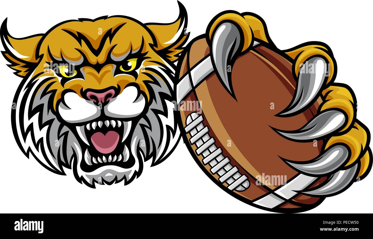 Wildcat Holding American Football Ball Stock Vector Image & Art - Alamy