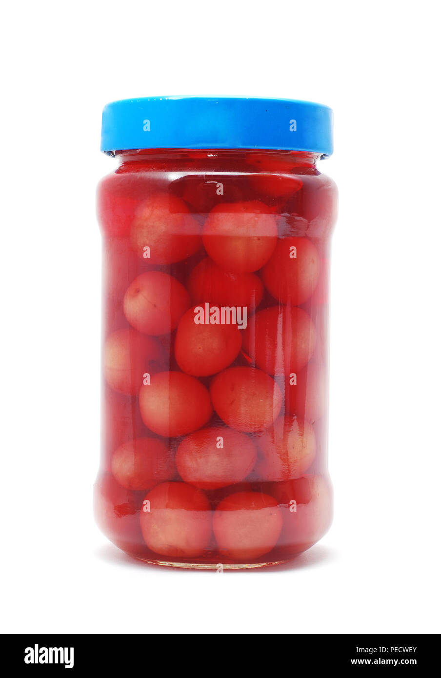 cherry compote jar isolated on white Stock Photo - Alamy