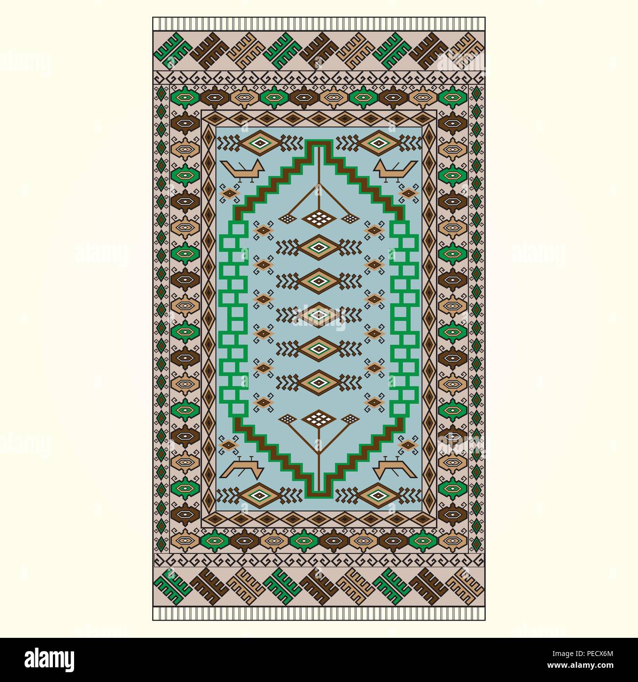 Persian Carpet With Geometric Decoration Stock Vector Image & Art - Alamy