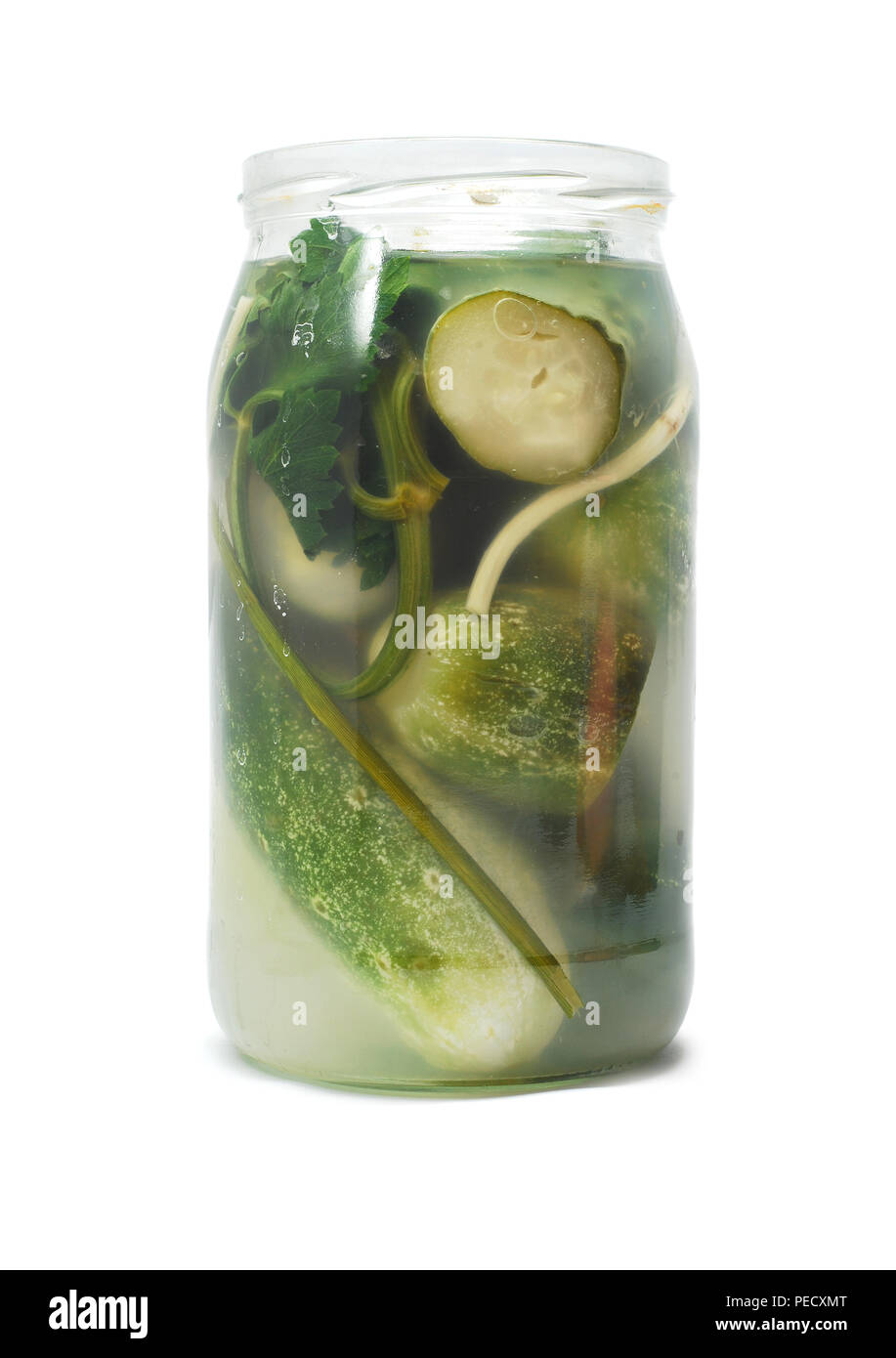 pickle jar isolated on white Stock Photo - Alamy
